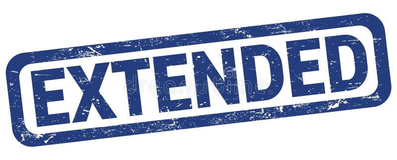 EXTENDED Text Written on Blue Rectangle Stamp Stock Illustration ...