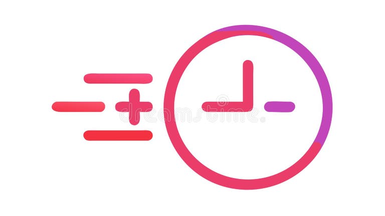 Extended Time: Clock with Plus Sign and Abstract L Shape, Vector Design ...