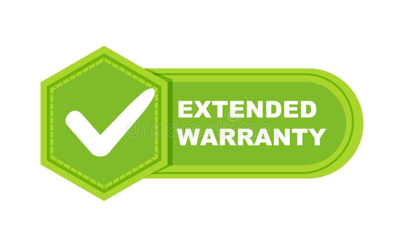 Extended Warranty Badge with a Check Mark. Label or Sticker. Stock ...