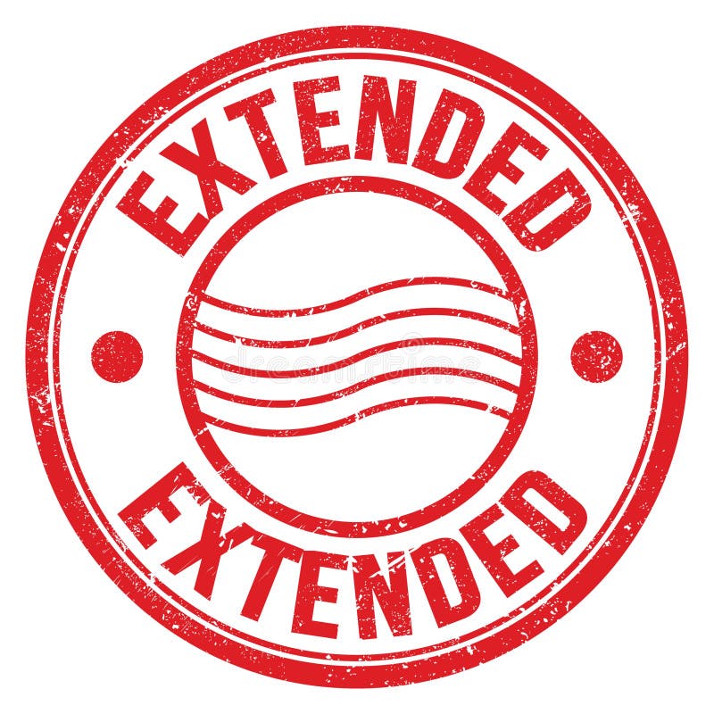 EXTENDED Text Written on Red Round Postal Stamp Sign Stock Illustration ...