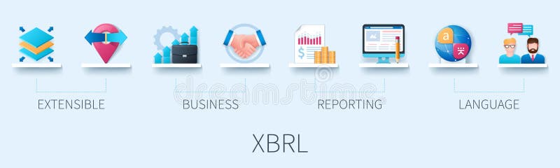 Extensible Business Reporting Language Infographic in 3D Style Stock ...