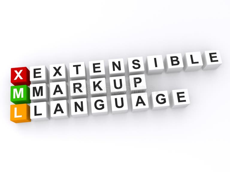 Extensible Markup Language stock illustration. Illustration of words ...