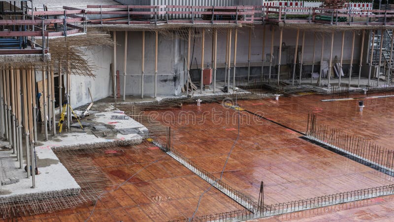 Extension of a Building with Floor Prepared for Cement Work Stock Photo ...