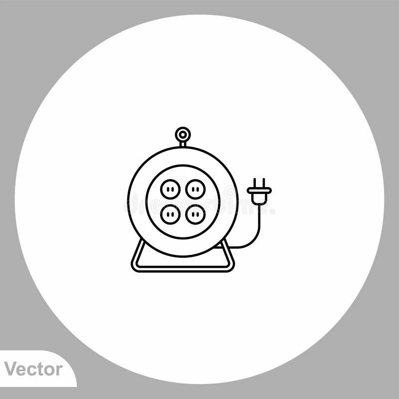 Extension Cable Vector Icon Sign Symbol Stock Vector - Illustration of ...