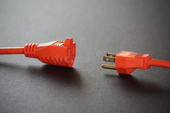 Extension Cord Being Plugged in Stock Photo - Image of sjtw, orange ...