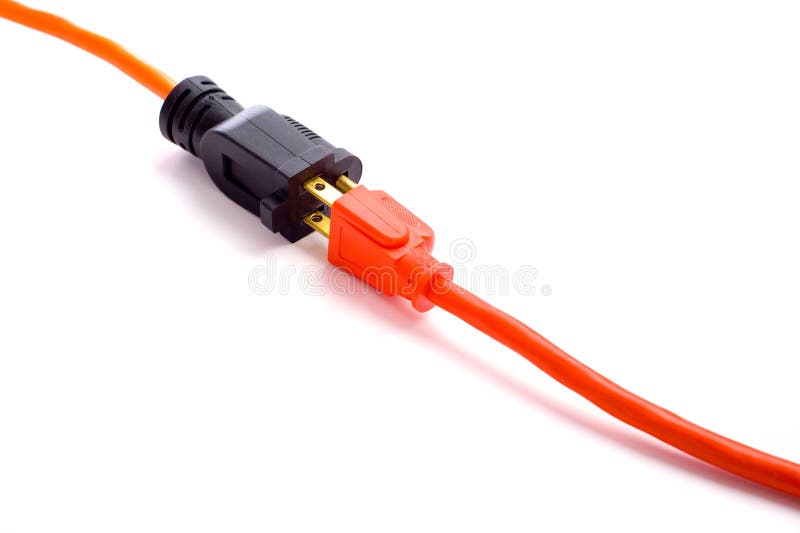 Extension Cord Being Plugged in Stock Photo - Image of sjtw, orange ...