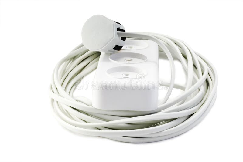 Extension Cord with Plugs and Socket Stock Image - Image of cord ...
