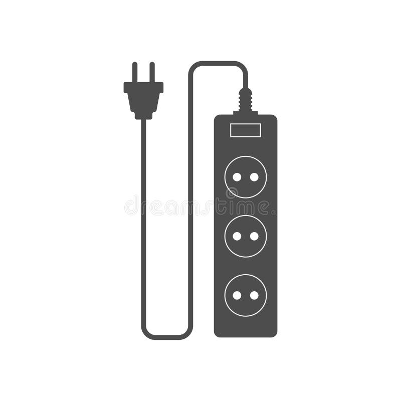 Extension Cord Simple Vector Icon Stock Illustration - Illustration of ...