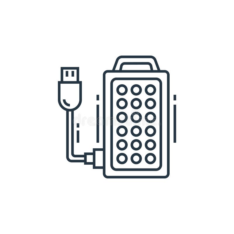 Extension Cord Vector Icon Isolated on White Background. Outline, Thin ...