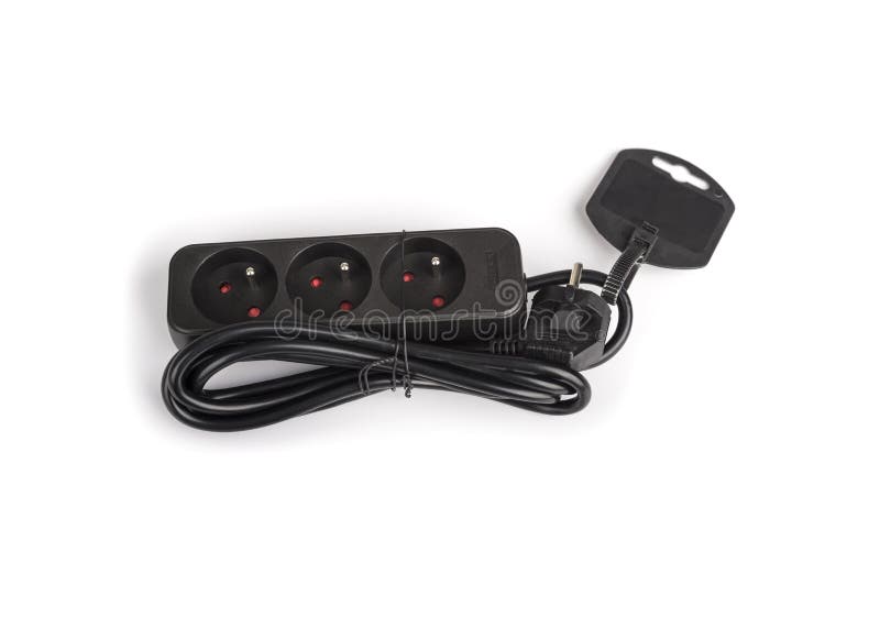 Extension Electric Cord on a White Background Stock Photo - Image of ...