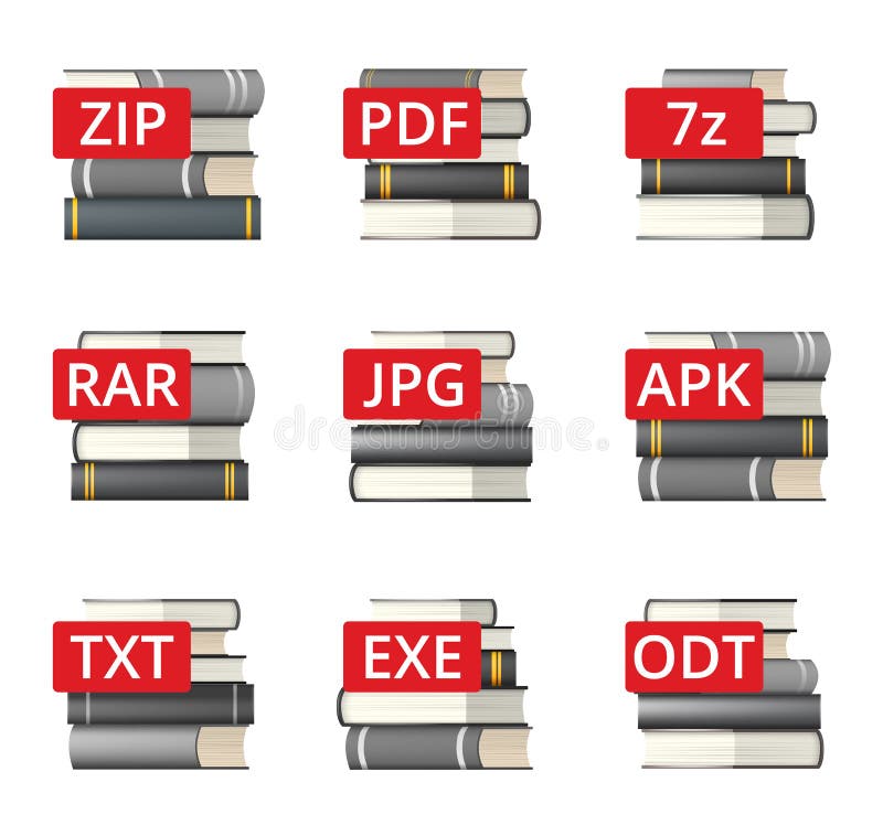 Extension file icons stock vector. Illustration of pile - 202393476