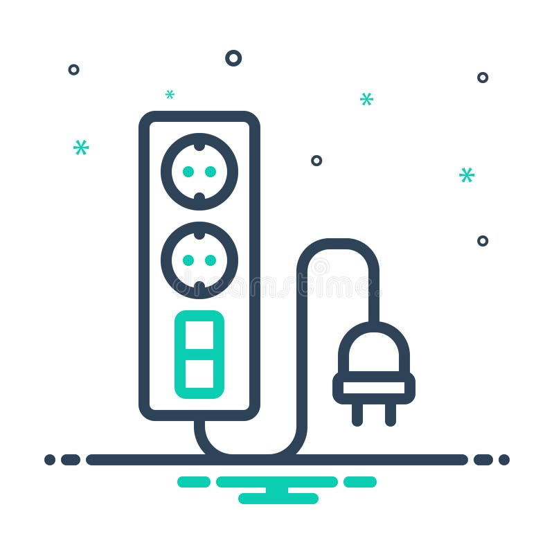 Mix Icon for Extension, Wire and Socket Stock Vector - Illustration of ...