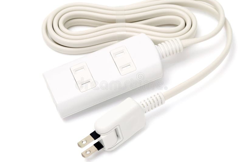 Extension with Socket on White Background Stock Image - Image of ...