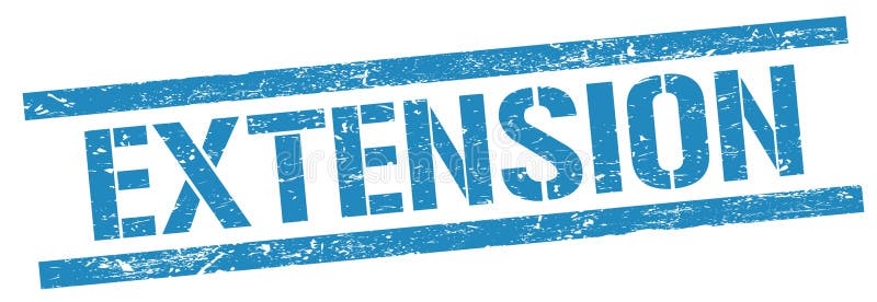 EXTENSION Text on Blue Grungy Vintage Stamp Stock Illustration ...