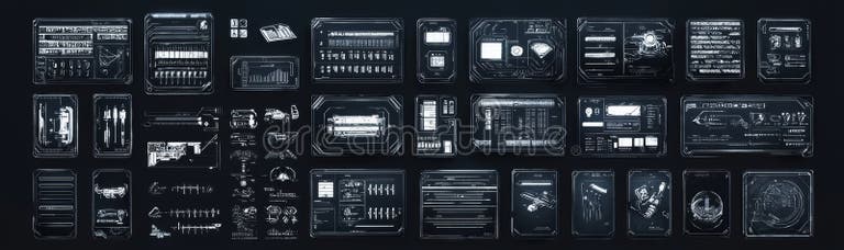 An Extensive Array of Futuristic Interface Components for High-tech ...