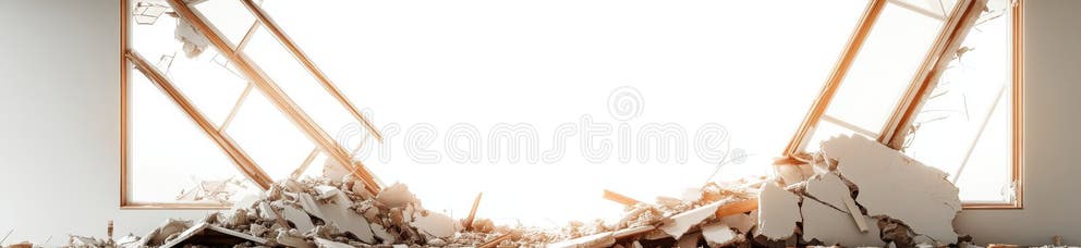 Extensive Ceiling Collapse Interior Damage Bright Lighting Stock ...