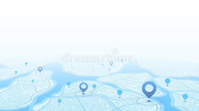 Extensive City Scheme Featuring Points of Interest. Abstract Navigation ...