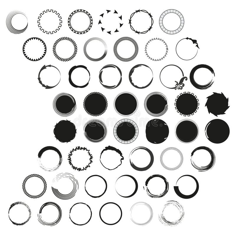 Extensive Collection of Circular Design Elements. Various Circle ...