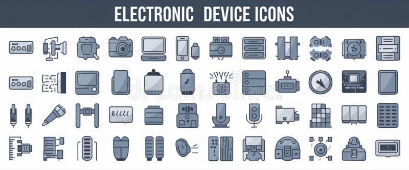 Extensive Collection of Modern Electronic Device Icons Gadgets and ...