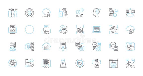 Extensive Data Linear Icons Set. Analytics, Insights, Big Data, Metrics, Quantitative ...
