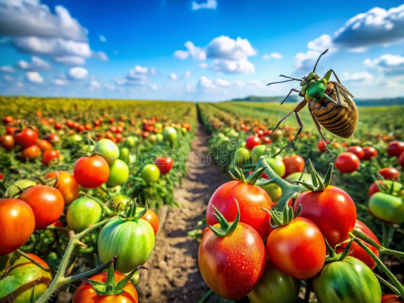 Extensive Farm Scene Reveals Tomato Damage from Stink Bug Infestation a ...