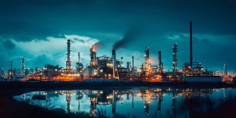 Extensive Industrial Zone with Powerful Factories and Plants Operating ...