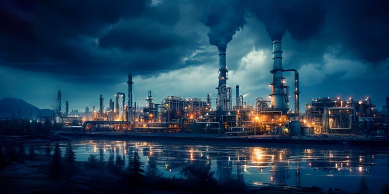 Extensive Industrial Zone with Powerful Factories and Plants Operating ...