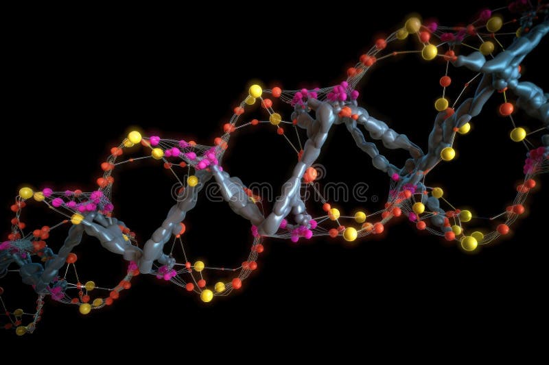 Extensive Molecular Structure, with Chains of Dna Intertwined Stock ...