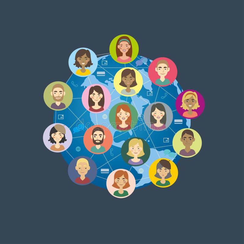 An Extensive Network of Relations Stock Vector - Illustration of bright ...