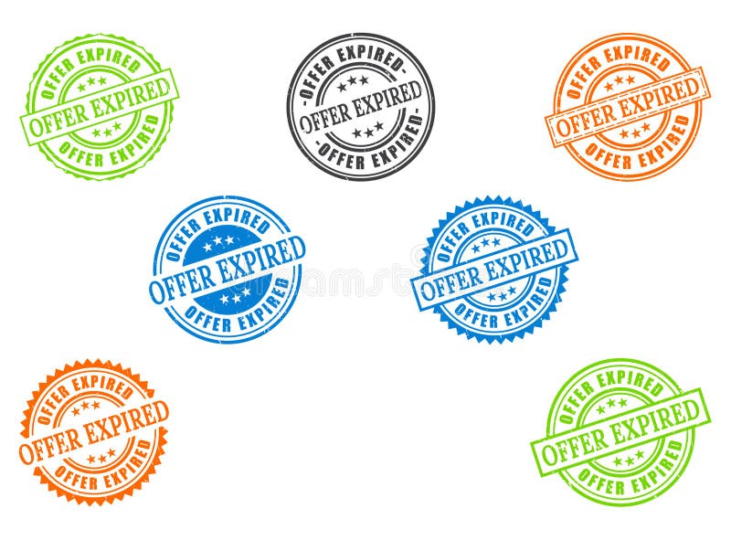 Extensive Offer Expired Stamp Collection, Vector Set of Outdated ...