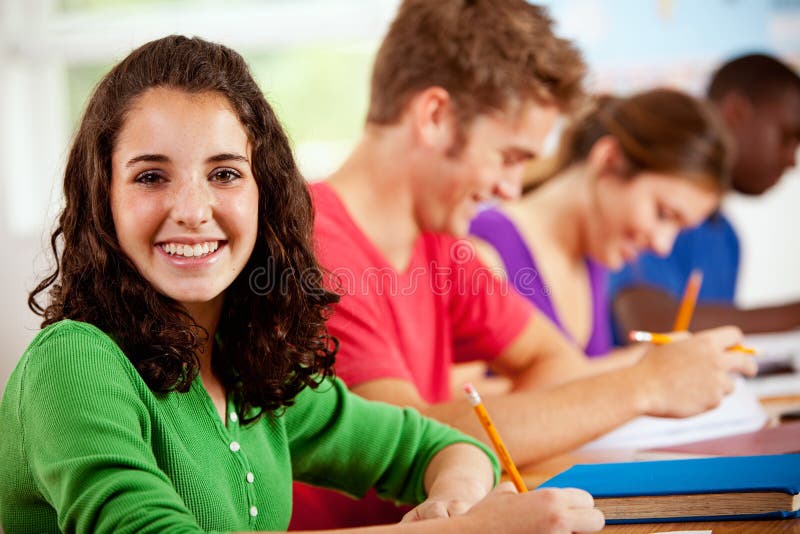 High School: Teens Sitting in Class Stock Photo - Image of serious ...