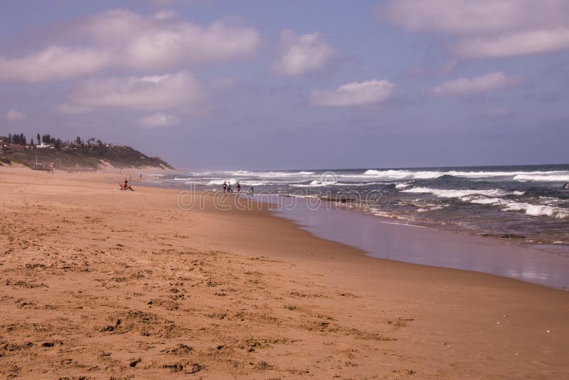 Extensive Stretch of Beach Sand with Sunbathers Stock Image - Image of ...