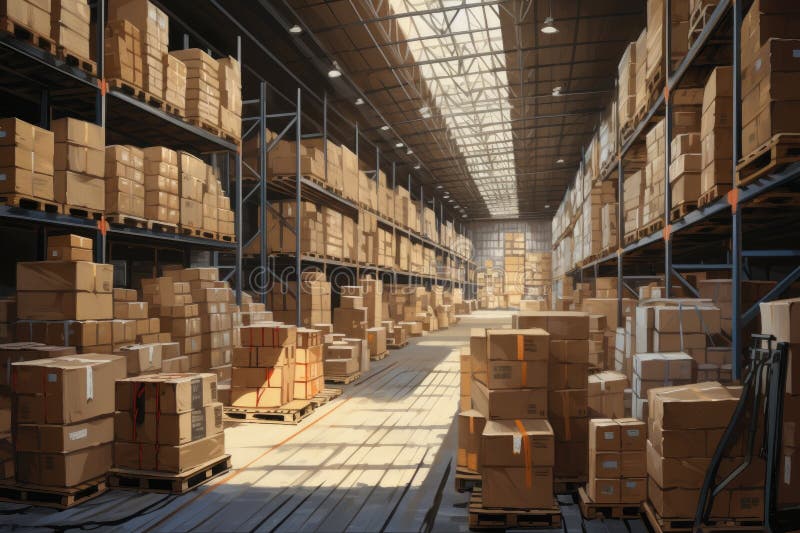 An Extensive Warehouse Space with an Abundance of Boxes, Serving As ...