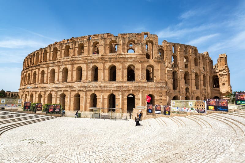 Exterior of Amphitheater of El Jem Editorial Image - Image of roman ...