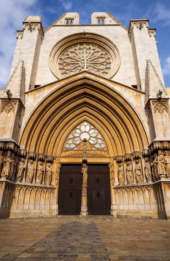 Exterior of Ancient Tarragona Cathedral Stock Image - Image of exterior ...