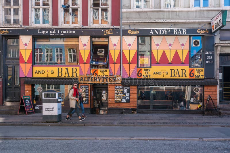 Exterior of Andys Bar.. editorial stock image. Image of front - 275356444