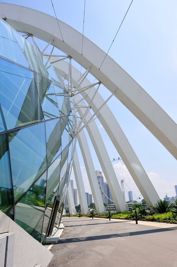 Exterior Architecture of Flower Dome Stock Image - Image of futuristic ...