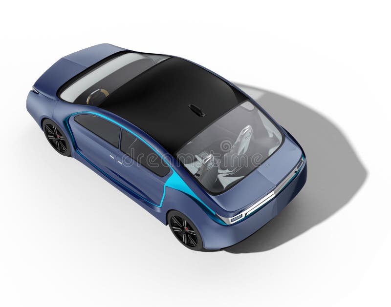 Exterior of Autonomous Electric Car on White Background Stock ...