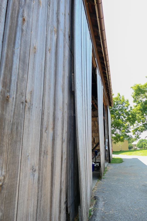 Exterior of a Barn with Open Doors Stock Image - Image of outbuilding ...