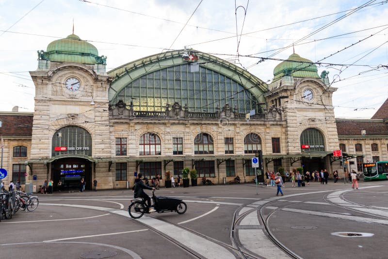 Exterior of Basel Main Railway Station (Basel SBB), Switzerland Editorial Stock Photo - Image of ...