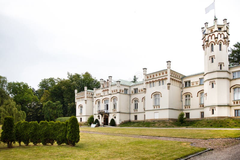Exterior of a Beautiful Old House with Green Lawn Stock Image - Image ...