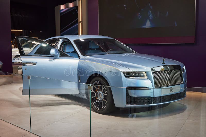 Exterior of Blue Rolls-Royce Ghost Editorial Stock Image - Image of ...