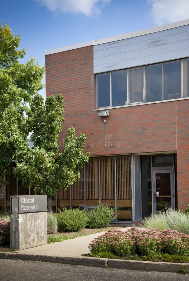 Exterior of Brick Office Building Stock Image - Image of clinical, blue ...