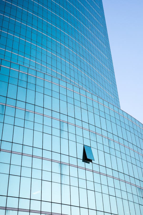 Exterior of Building Decorated by Blue Glass Windows Stock Photo ...