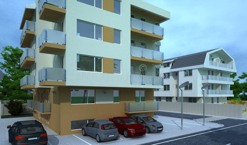 Exterior Building, Design Rendering, Architecture Stock Photo - Image ...