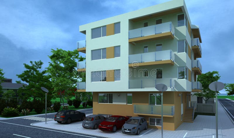 Exterior Building, Design Rendering, Architecture Stock Photo - Image ...