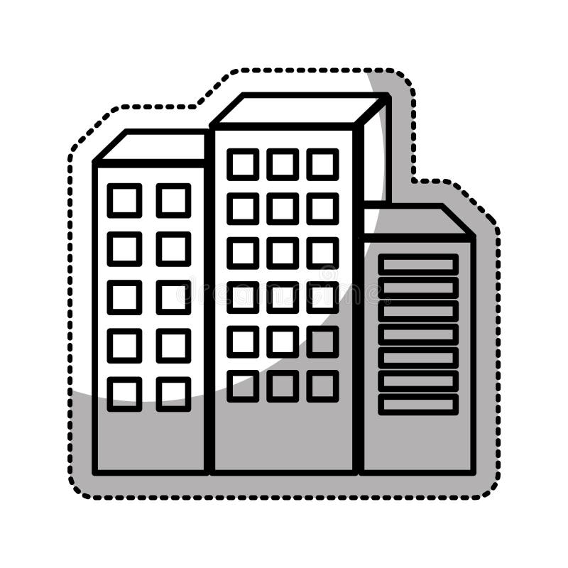 Exterior Building Drawing Icon Stock Vector - Illustration of estate ...