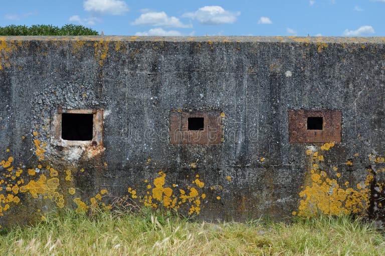 Exterior bunker windows stock image. Image of grass, lichen - 47067217