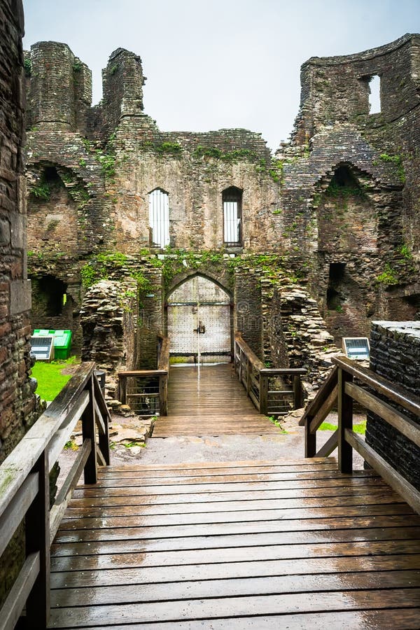 Exterior of Caerphilly Castle, Wales Editorial Stock Photo - Image of ...