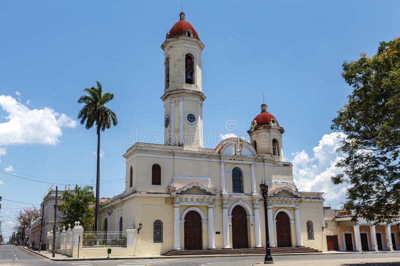 Exterior of the Cathedral of the Immaculate Conception in Cienfuegos ...